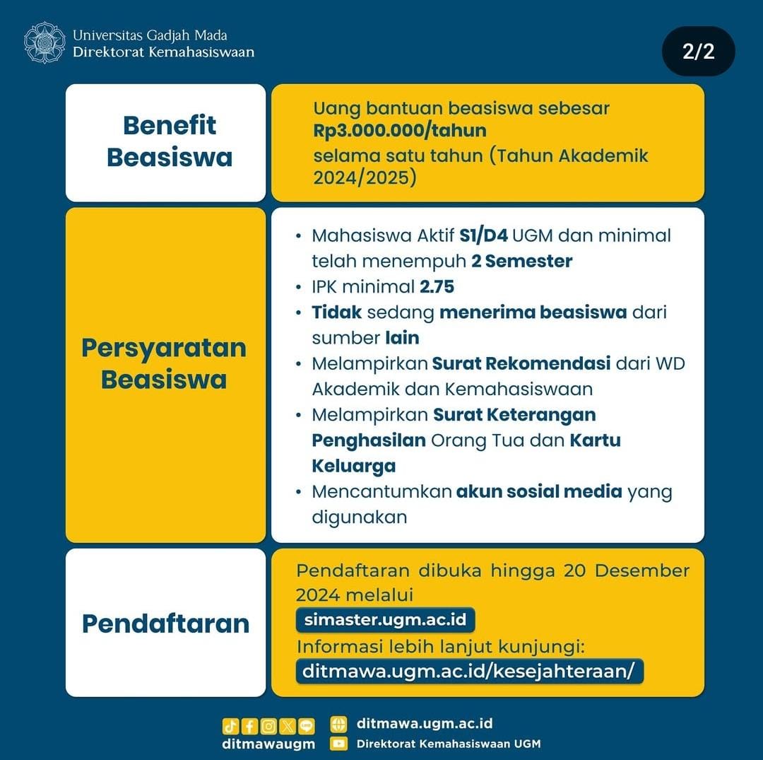 Beasiswa Kagama Tahun Akademik 2024/2025 – tre.sv.ugm.ac.id