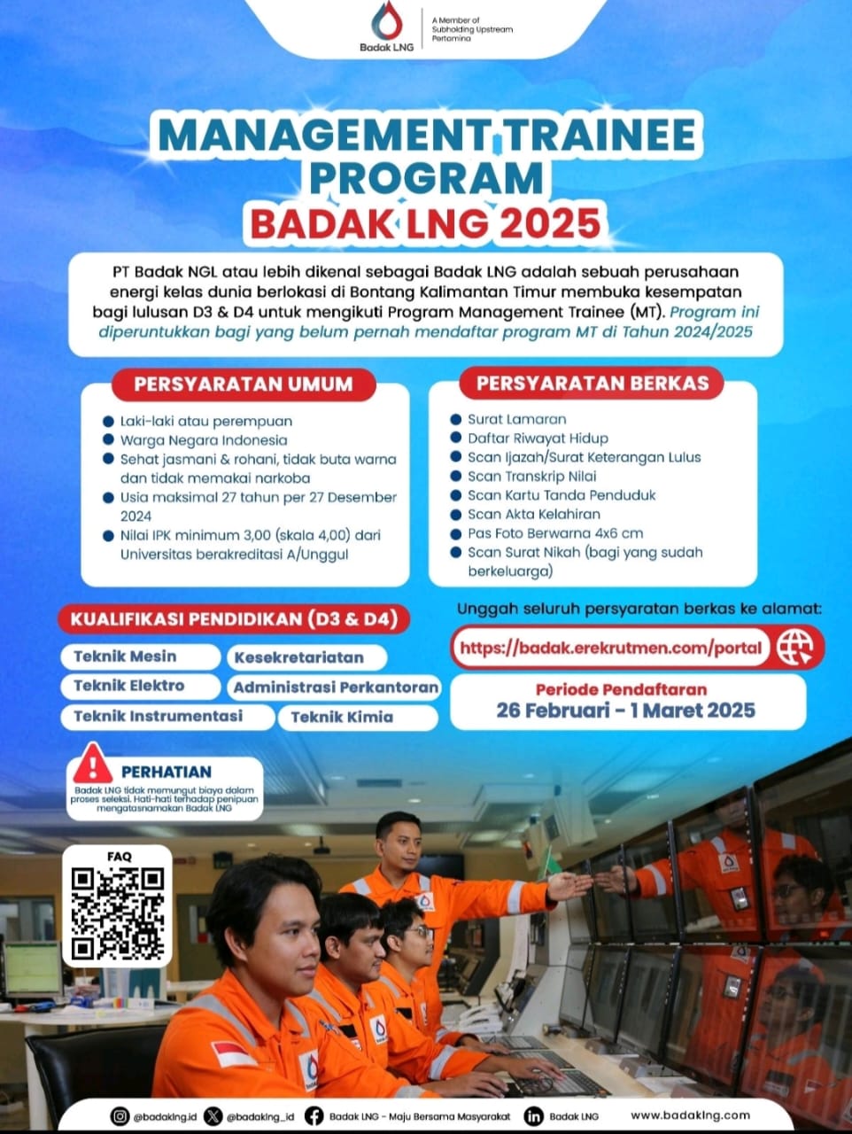 Lowongan MT dan GDP di PT Badak LNG 2025 – tre.sv.ugm.ac.id
